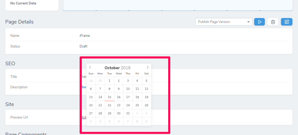 When placing a DateTime field in an action, the DateTime popup fails to ...
