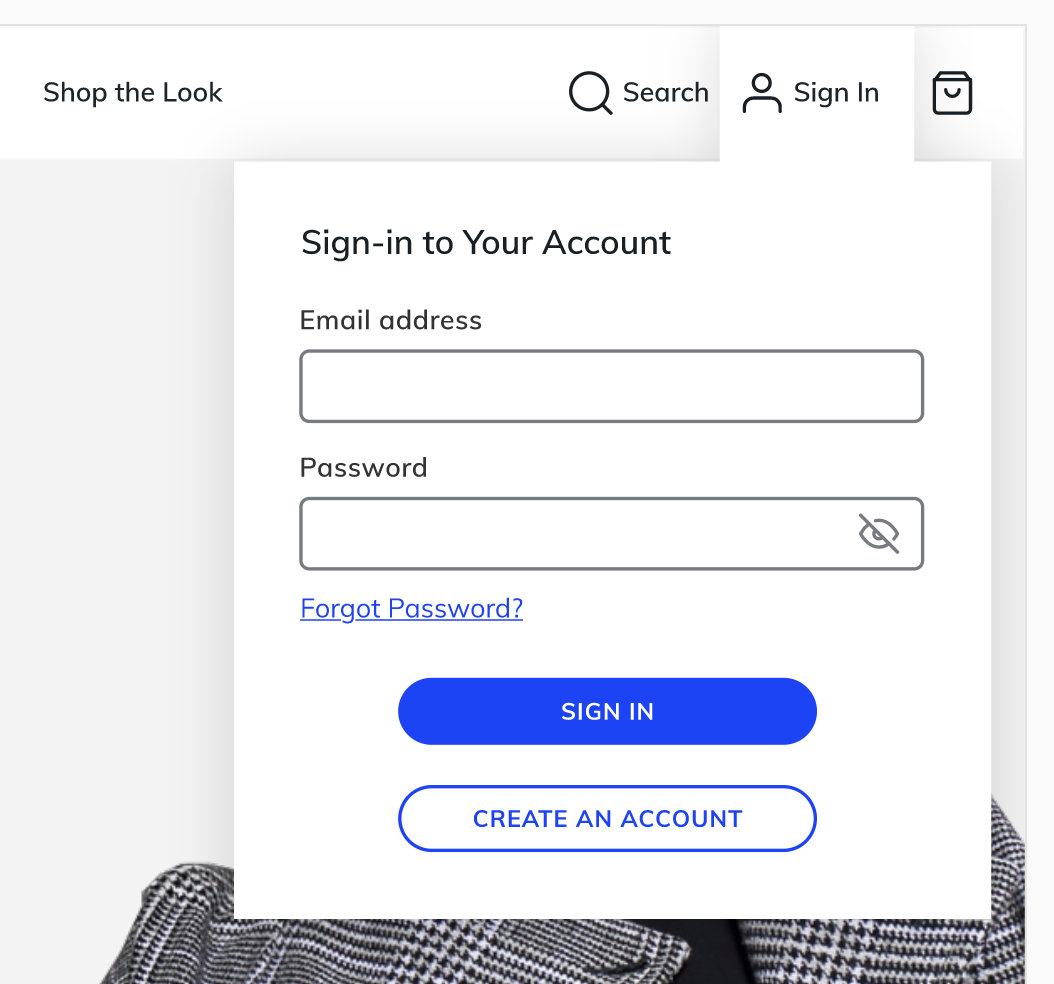 My account dropdown - move the Sign in option in the dropdown · Issue ...