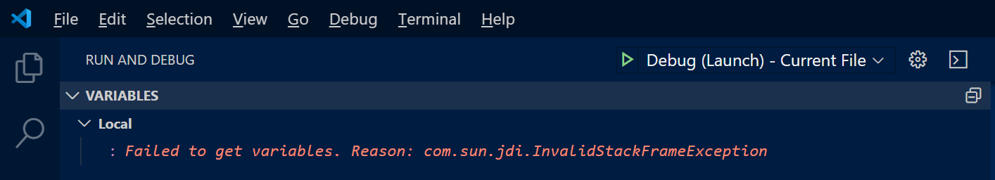 Failed to get variables. Reason: com.sun.jdi.InvalidStackFrameException · Issue #767 · microsoft ...
