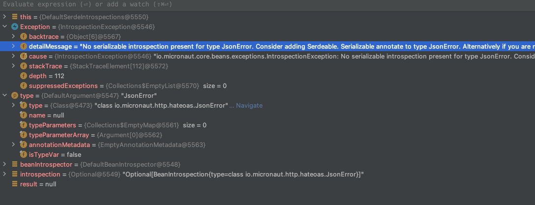 Serde of Hateos JsonError can fail · Issue #285 · micronaut-projects/micronaut-serialization ...