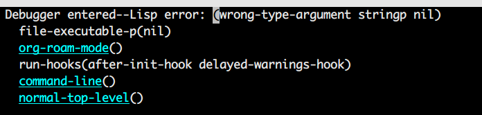 Error While Loading Org Roam Mode · Issue 1138 · Org Roam Org Roam · Github