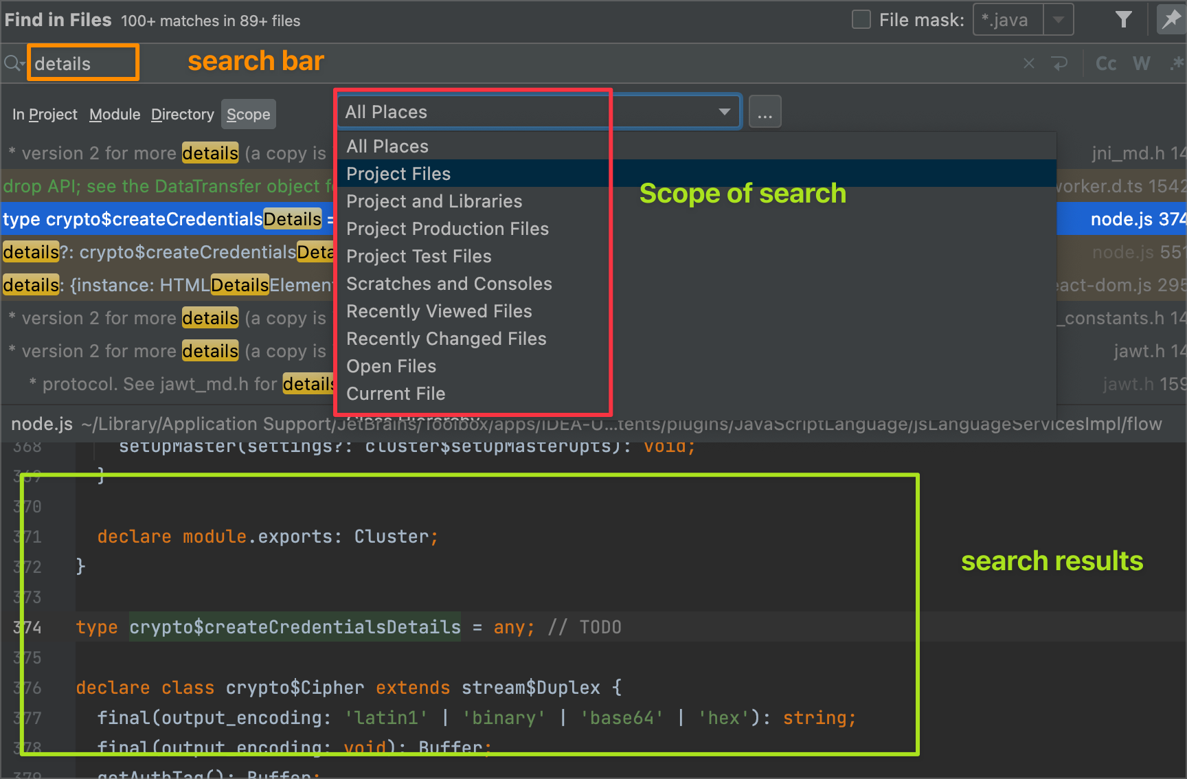 Make it possible to search across all transitive dependencies of a ...