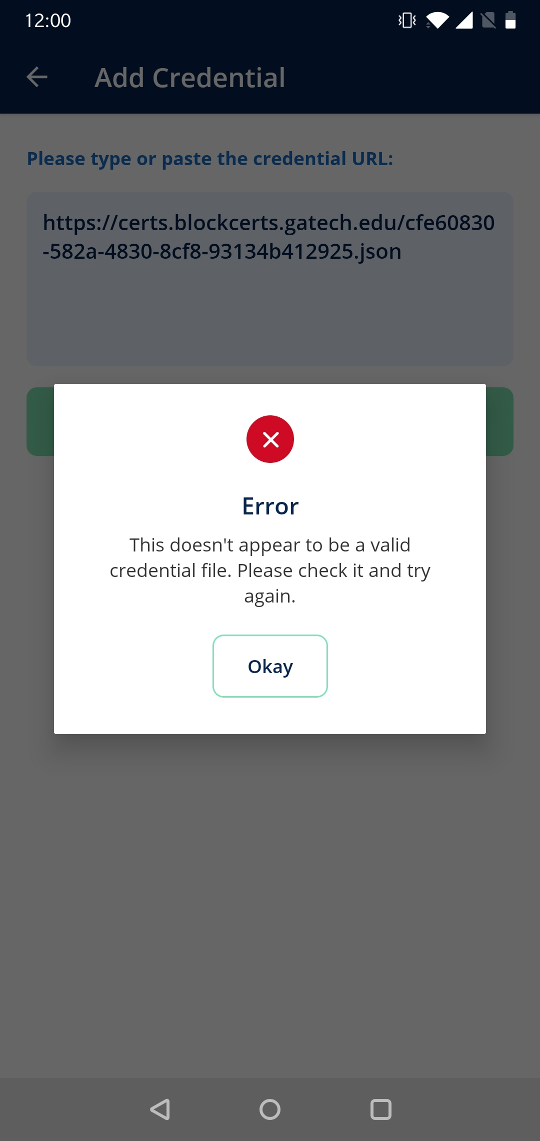 Error This Doesnt Appear To Be A Valid Credential File · Issue 47 · Blockchain Certificates