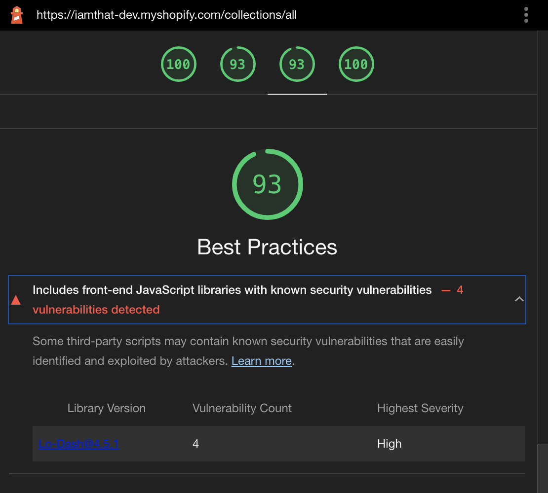 Lighthouse incorrectly reports that Lo-Dash is being used on a website ...