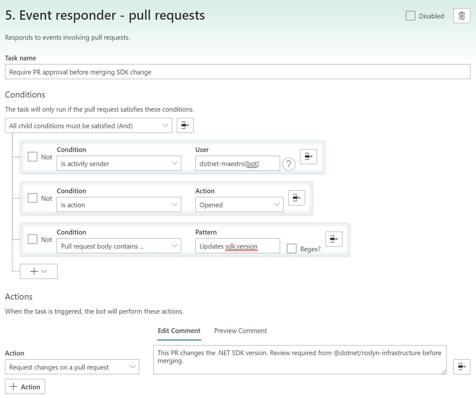 Implement automation rule "Require PR approval before merging SDK change" · Issue #5564 · dotnet ...