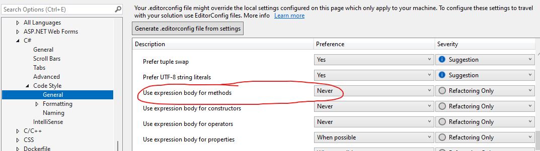C# override autocomplete should not use expression body syntax · Issue #61543 · dotnet/roslyn ...
