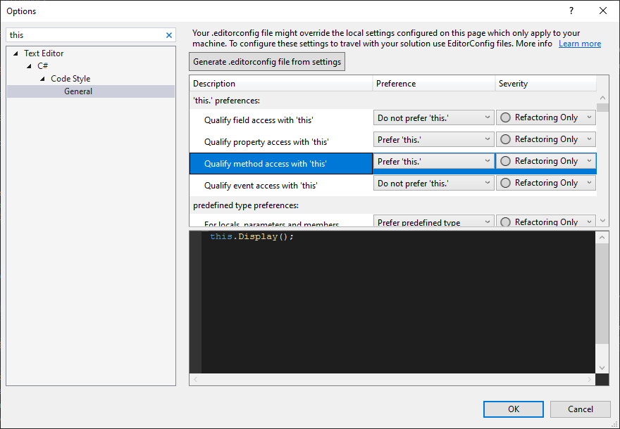 Code clean-up removes "this" on methods despite being configured otherwise · Issue #68238 ...
