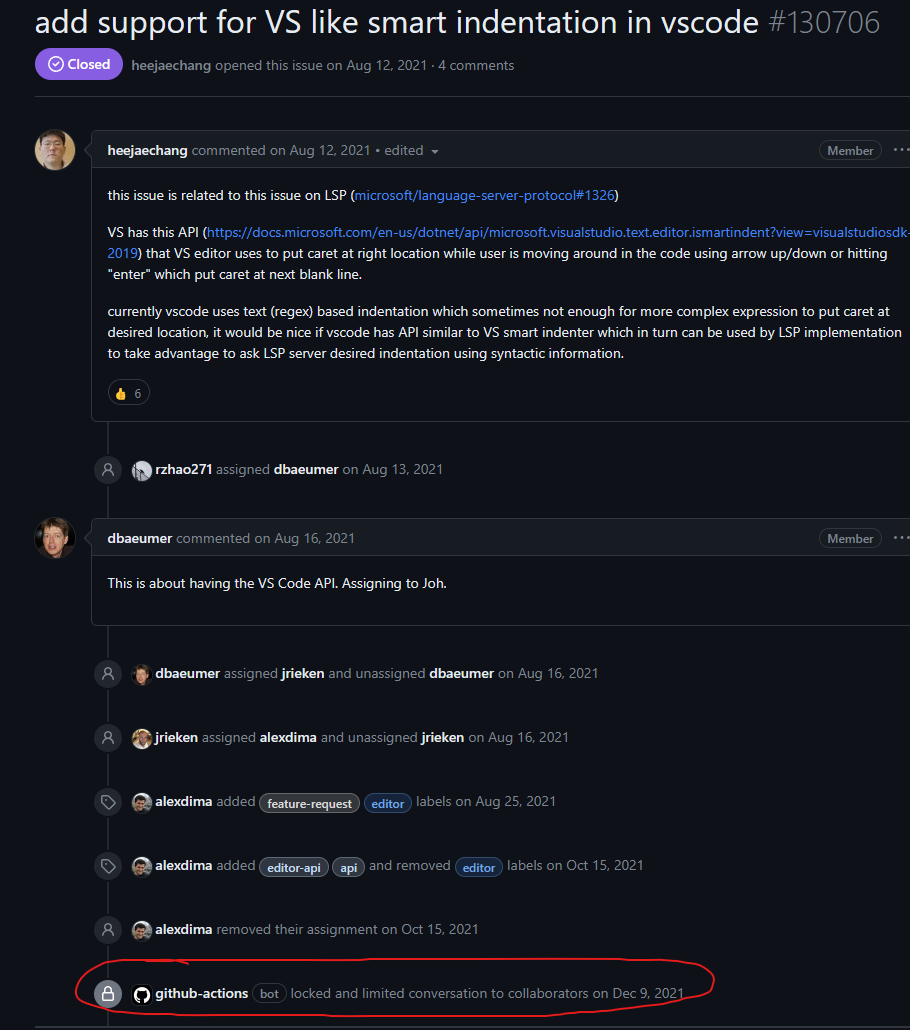 Auto-indentation on ENTER only works in `{` braced `}` blocks · Issue #5889 · dotnet/vscode ...