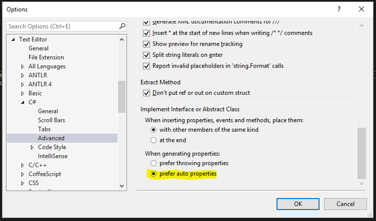 Quick Actions and Refactoring - Implementing Interface dumps a ton of ...