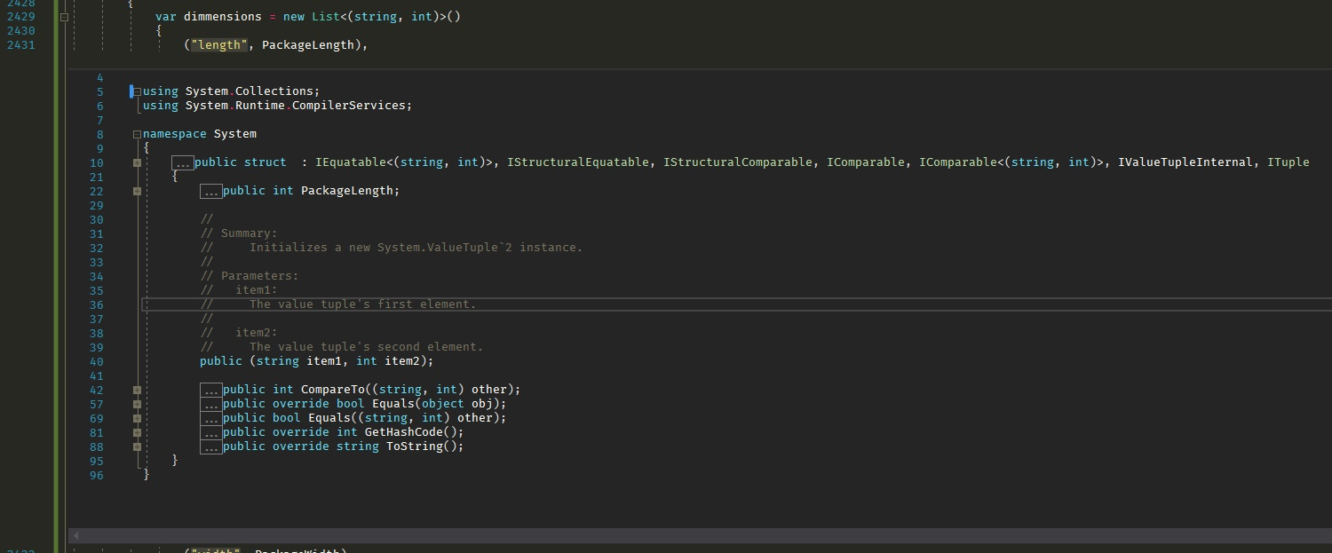 List of anonymous tuple peek defintion goes to struct · Issue #27936 · dotnet/roslyn · GitHub