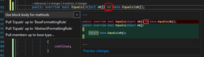 Add an option for c# override generation (ignoring expression bodied members) · Issue #38514 ...