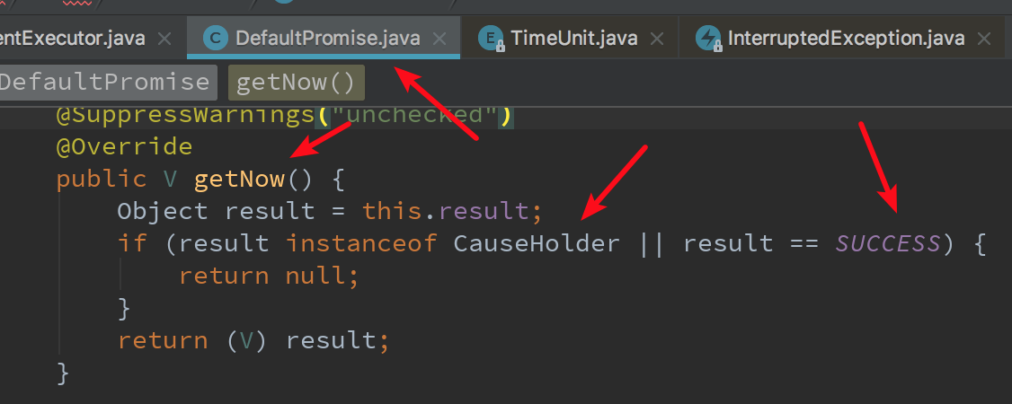 Should if statement add result == UNCANCELLABLE of DefaultPromise#getNow() · Issue #8135 · netty ...