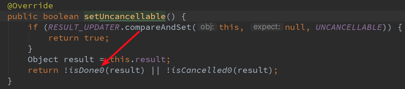 Should if statement add result == UNCANCELLABLE of DefaultPromise#getNow() · Issue #8135 · netty ...
