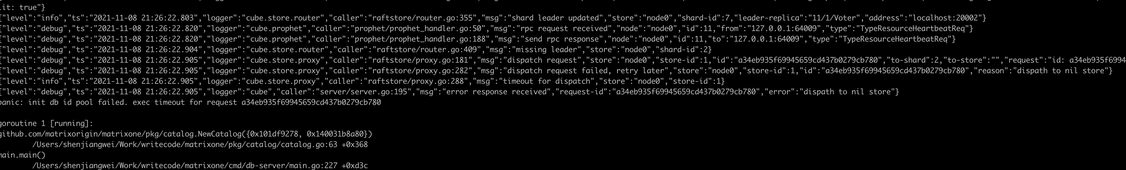 "Dispath to nil store" error appears when starting cube · Issue #379 · matrixorigin/matrixcube ...