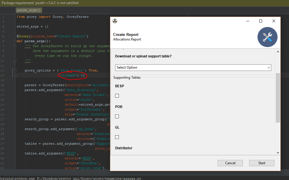 Start new row for widgets like checkboxes · Issue #255 · chriskiehl/Gooey · GitHub