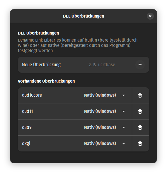 [Bug]: DLL overrides from dialog don't work · Issue #1402 · bottlesdevs/Bottles · GitHub