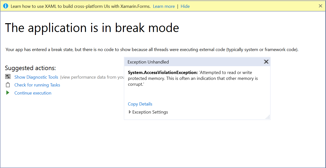 [UWP] System.AccessViolationException: Attempted to read or write protected memory · Issue #213 ...