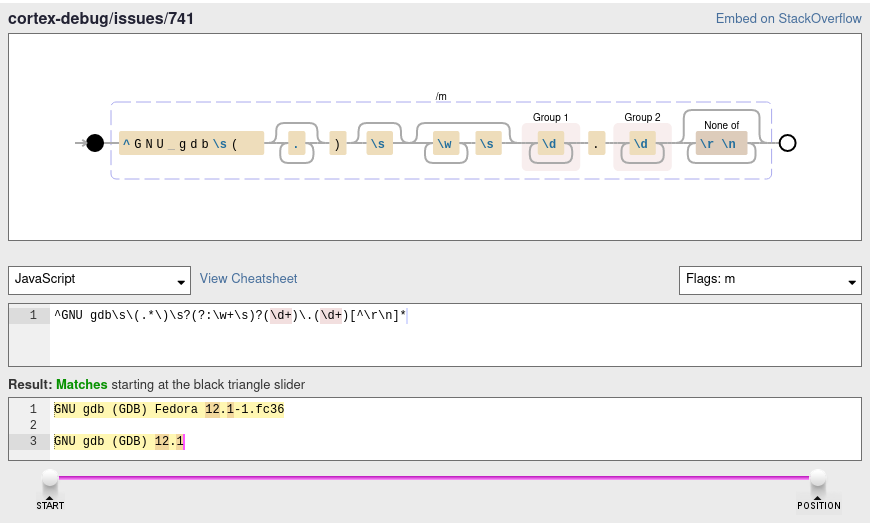 Regex For Detecting Gdb Version Does Not Work With Gdb Provided By 8772