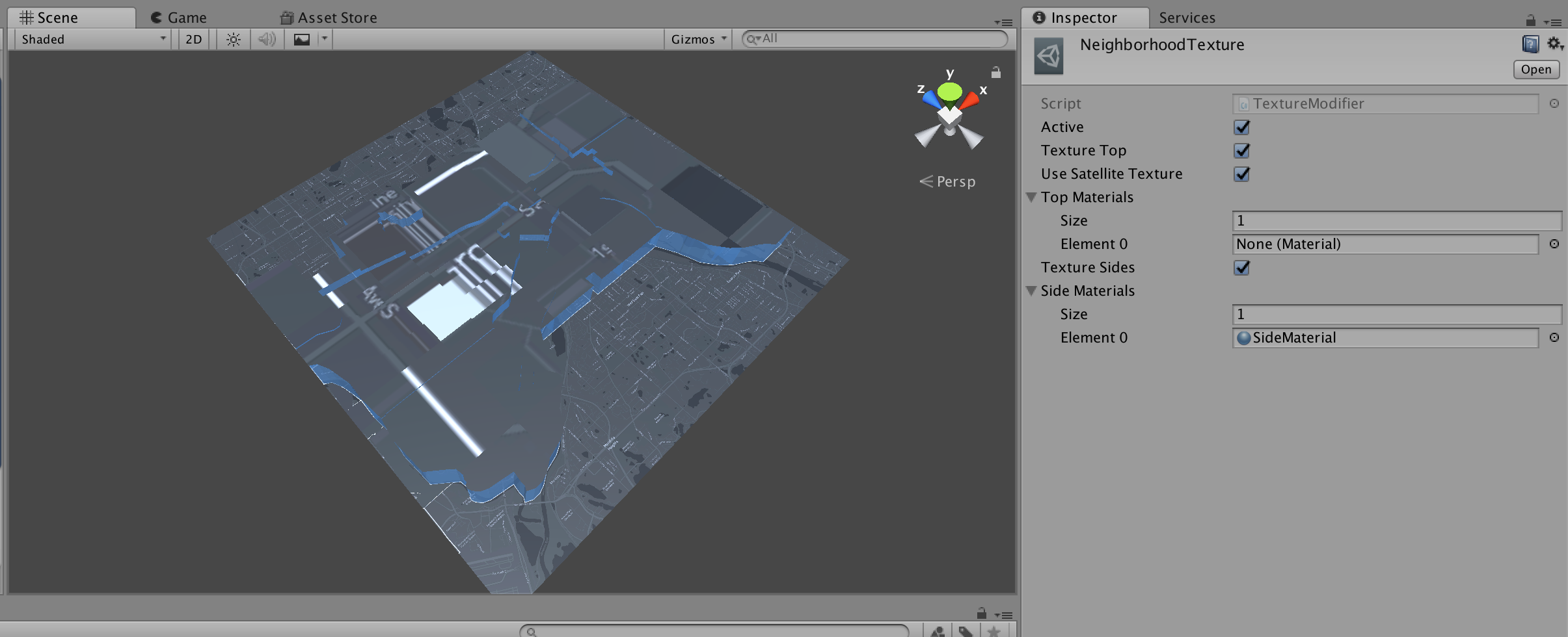 Satellite Texture Top Material Of Texturemodifier Is Distorted And Displayed To Incorrect Scale