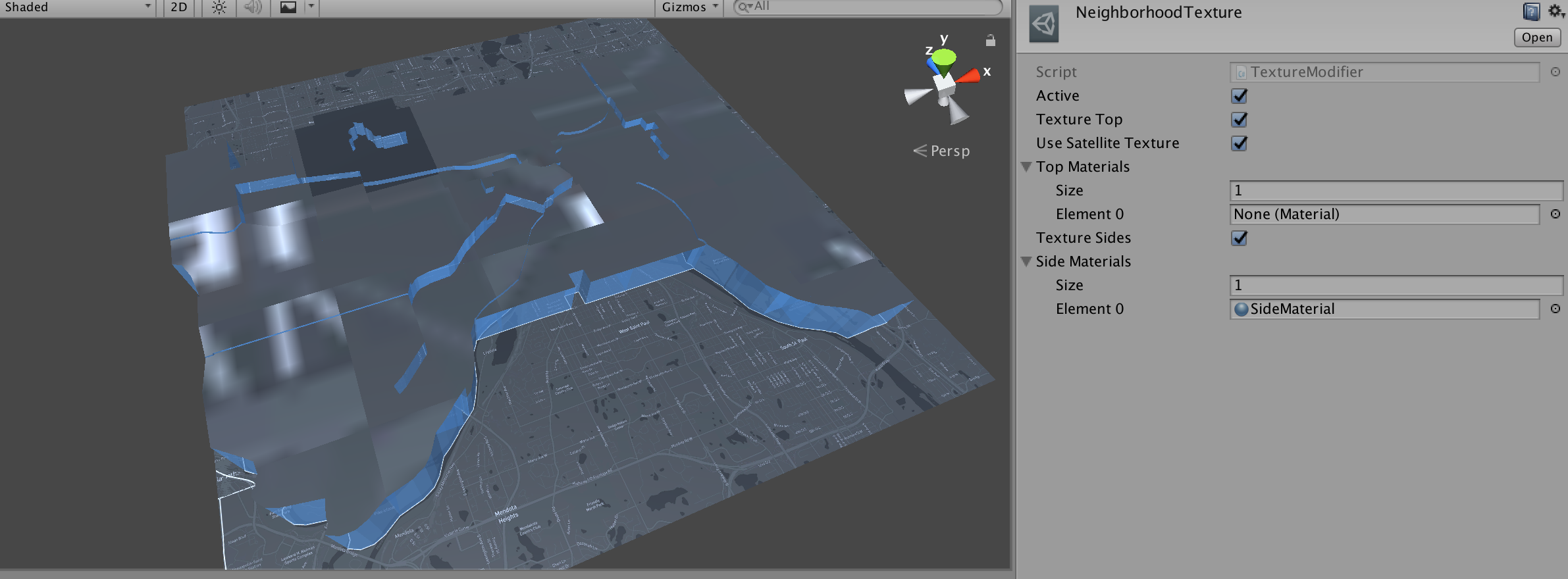 Satellite Texture Top Material of TextureModifier is distorted and ...