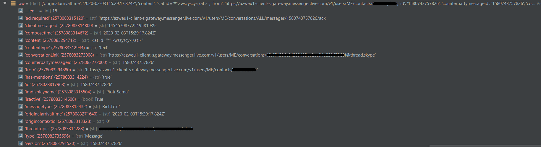 can not display mentioned properly · Issue #116 · Terrance/SkPy · GitHub