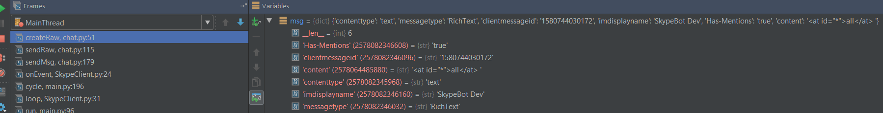can not display mentioned properly · Issue #116 · Terrance/SkPy · GitHub
