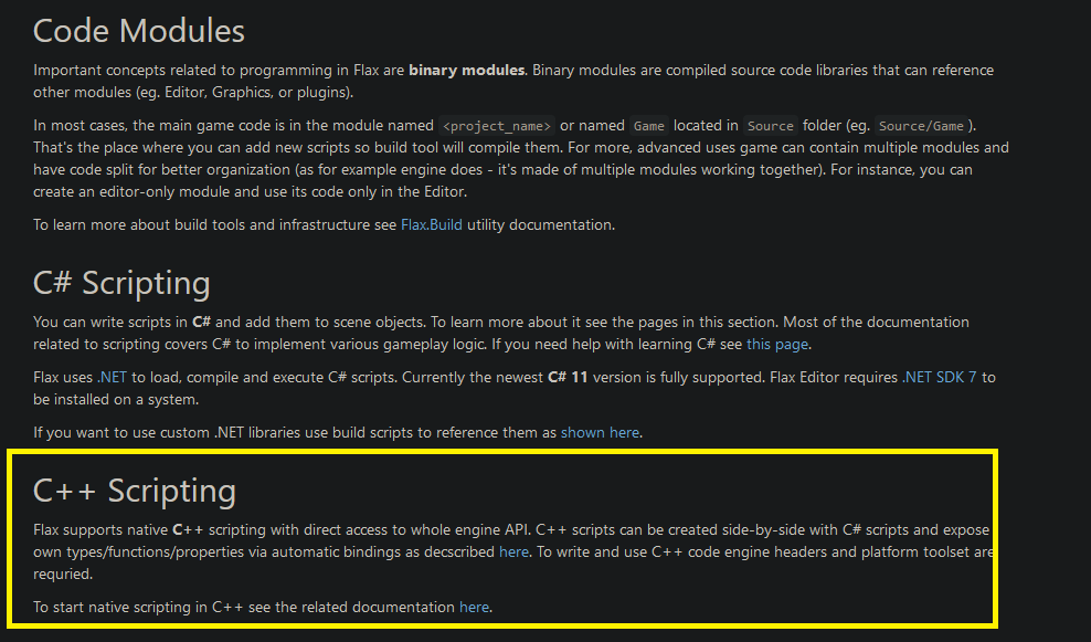 can gameplay be coded in c++ · Issue #1279 · FlaxEngine/FlaxEngine · GitHub