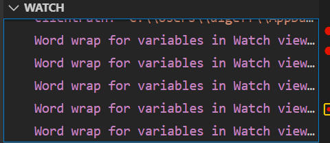 Word wrap for variables in Watch view · Issue #109707 · microsoft ...