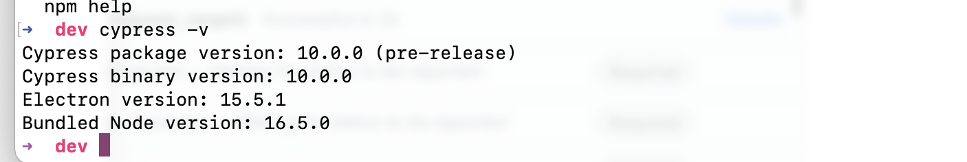 Cypress -v CLI option does not provide pre-release meta data · Issue #21249 · cypress-io/cypress ...