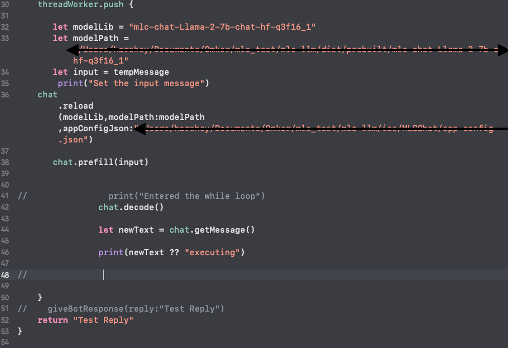 [Bug] Threadworker is not executing in when I use the IOS swift API · Issue #713 · mlc-ai/mlc ...