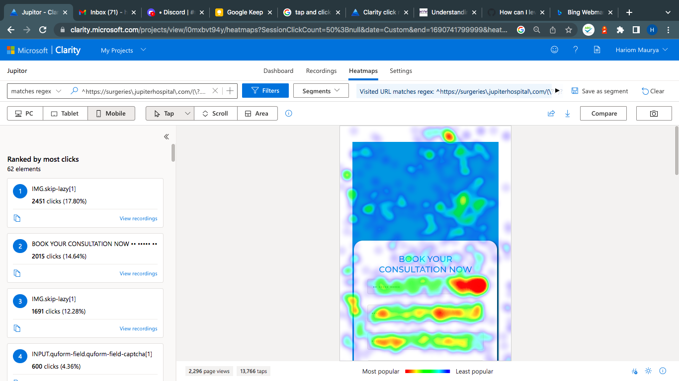 Click vs taps in heatmap for mobile device · Issue #431 · microsoft/clarity · GitHub