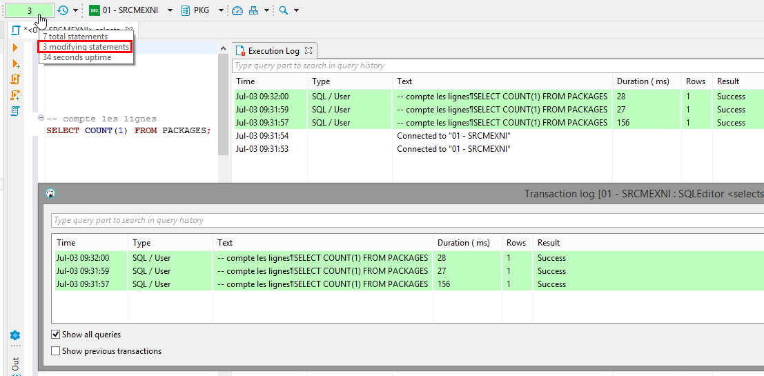 SELECT statement still increasing modifying statement count and ...