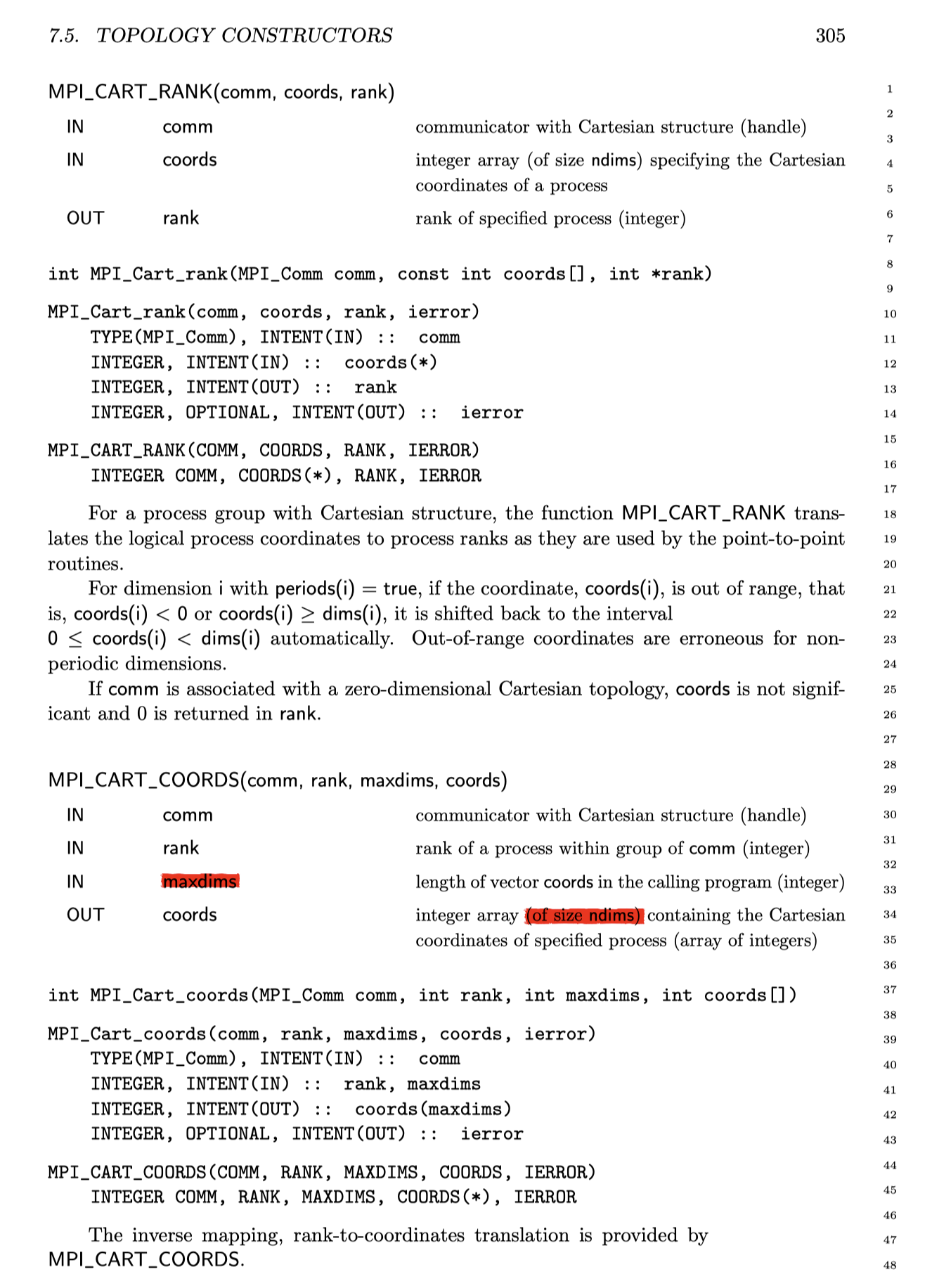 MPI_Cart_Coords maxdims/ndims mixup missing from MPI 3.1 to MPI 4.0 · Issue #556 · mpi-forum/mpi ...