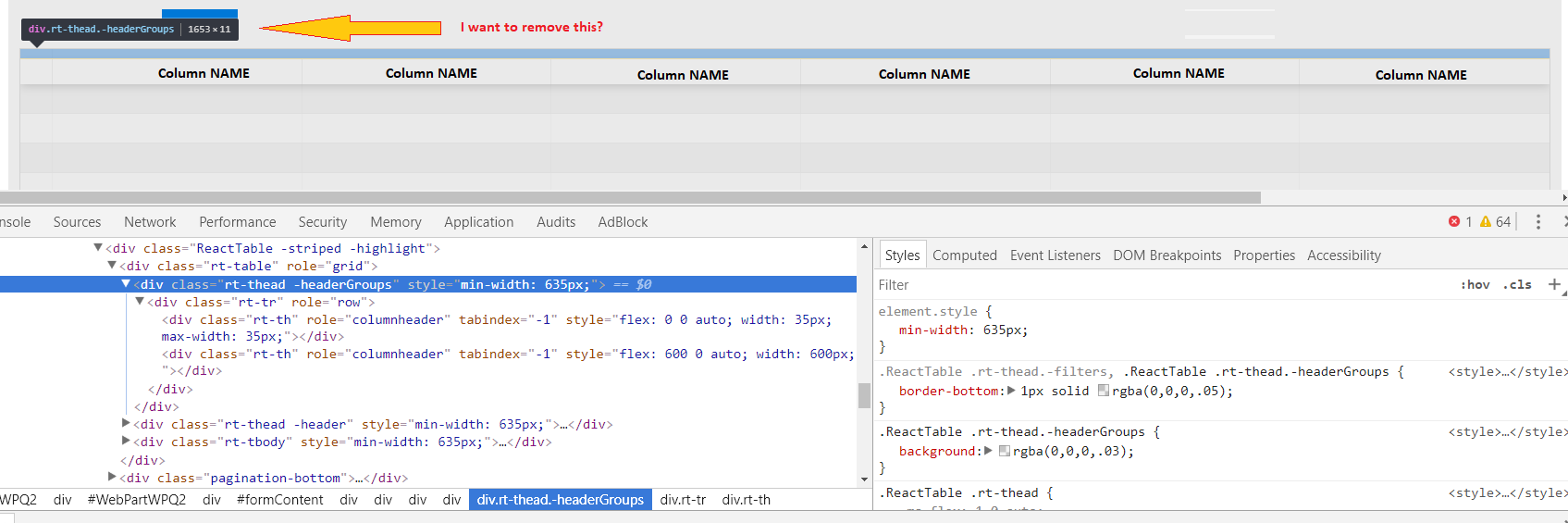 Hide Columns Header Row · Issue 984 · Tanstacktable · Github