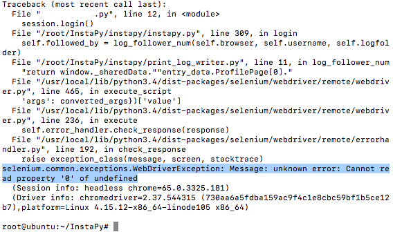 Error: Cannot read property '0' of undefined · Issue #1785 · InstaPy/InstaPy · GitHub