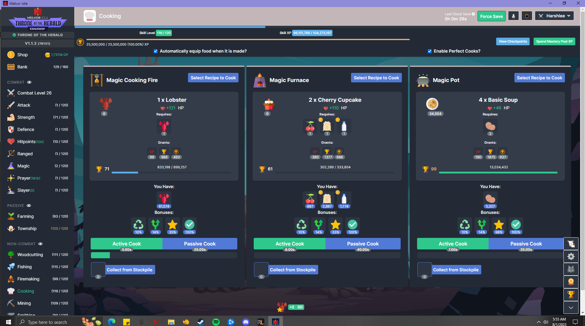 [Bug]: Cooking Skill: Lobster Cooking · Issue #3518 · MelvorIdle/melvoridle.github.io · GitHub