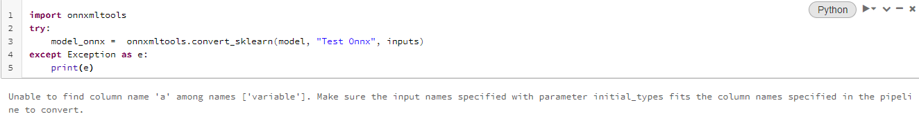 Unable to find column name among names ['variable']. · Issue #785 · onnx/sklearn-onnx · GitHub