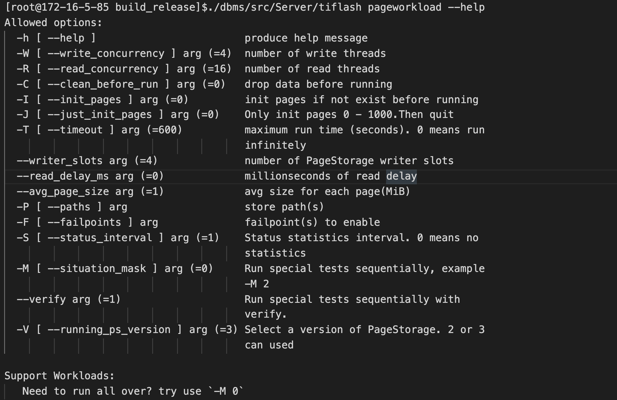 Tiflash Pageworkload Cant Run The Specified Workload · Issue 5164