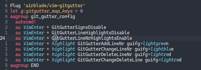 Line number highlights without signs · Issue #757 · airblade/vim-gitgutter · GitHub