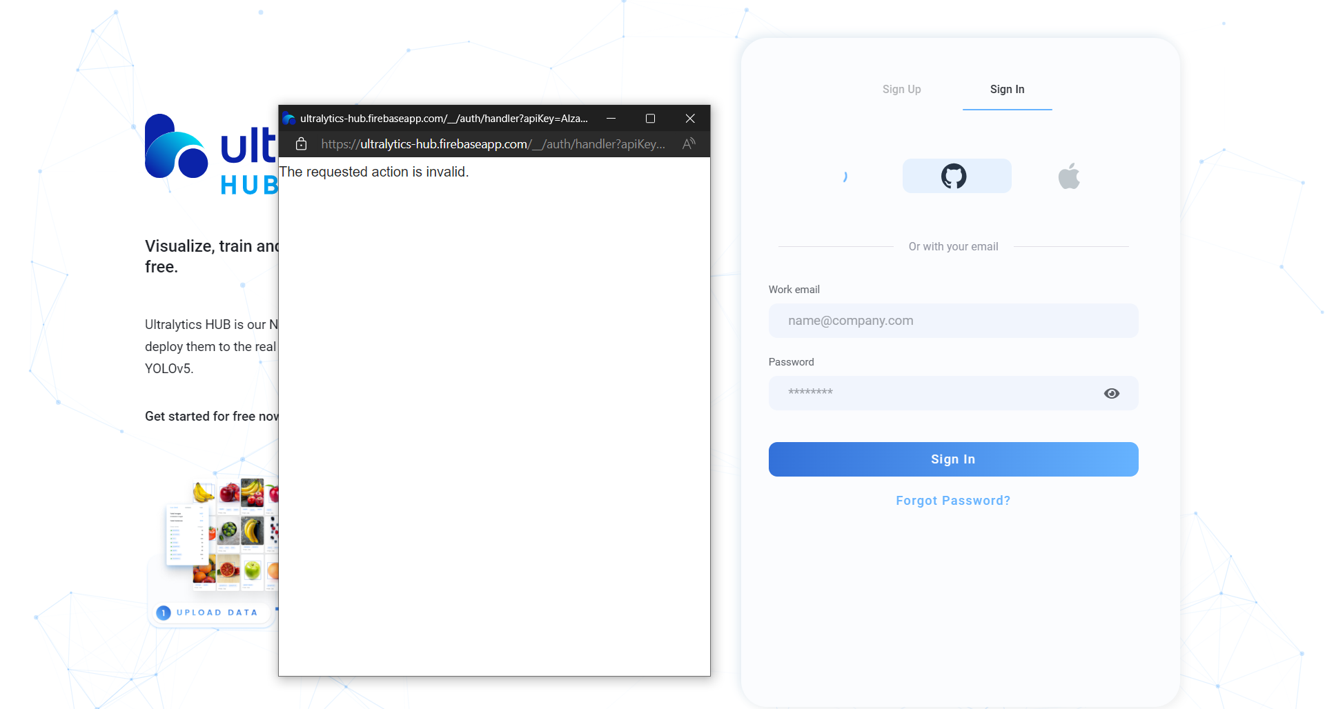 Cannot sign in Ultralytics hub website · Issue #395 · ultralytics/hub · GitHub