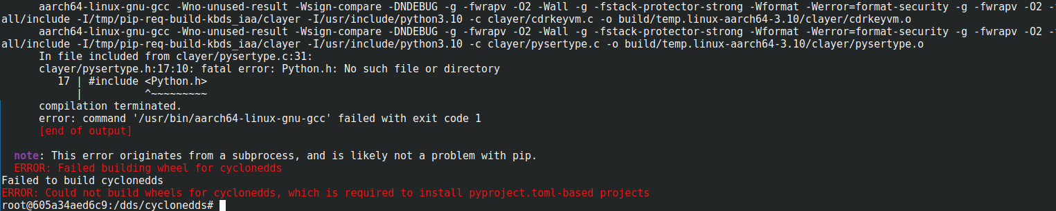cyclonedds python package installation (via source) fails on ARM64 · Issue #98 · eclipse ...