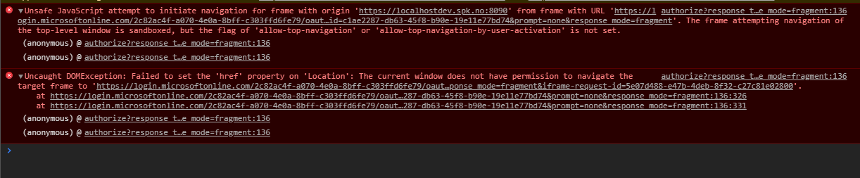 The frame attempting navigation of the top-level window is sandboxed, but the flag of 'allow-top ...