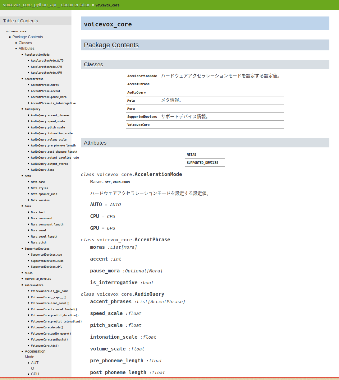 C APIと同様に、Python APIのドキュメントを生成する · Issue #294 · VOICEVOX/voicevox_core · GitHub