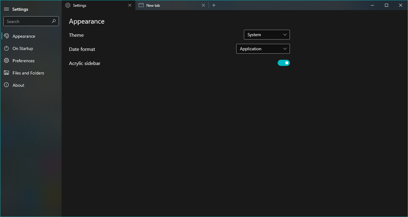 when the settings tab is opened, the tabs on the top are shifting ...