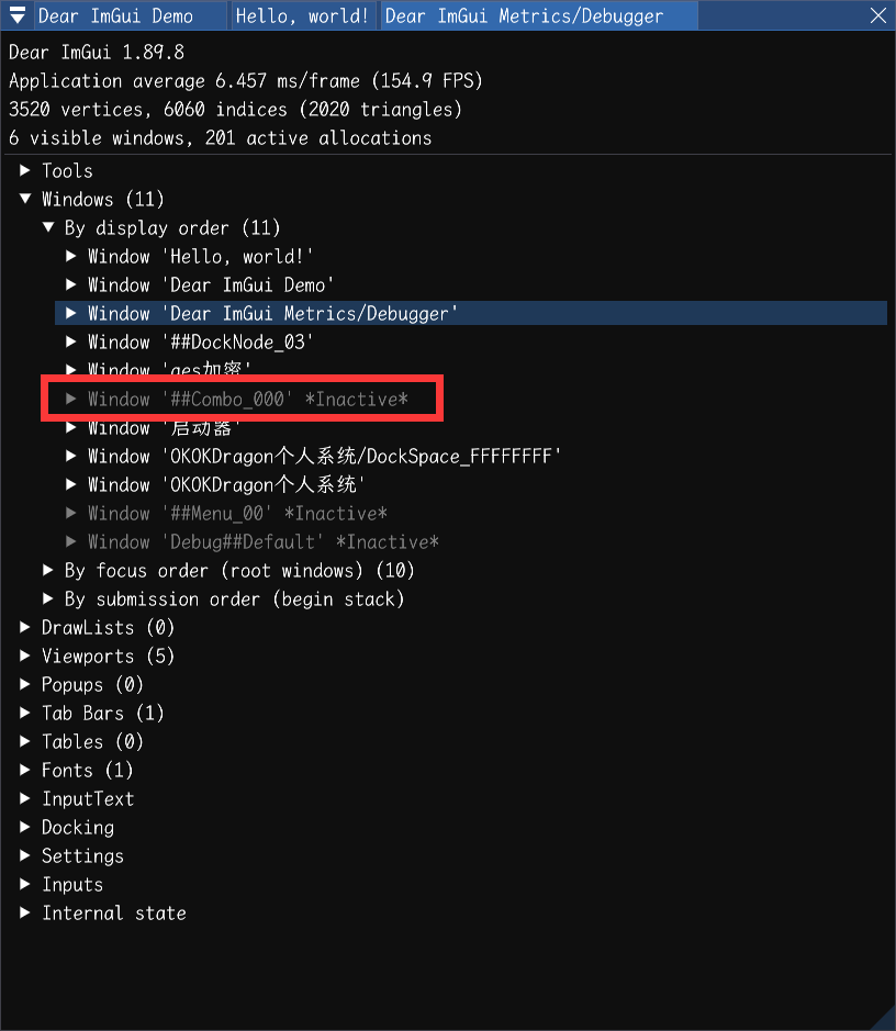 Combos with different labels behave like one combo in tabbar · Issue #6718 · ocornut/imgui · GitHub