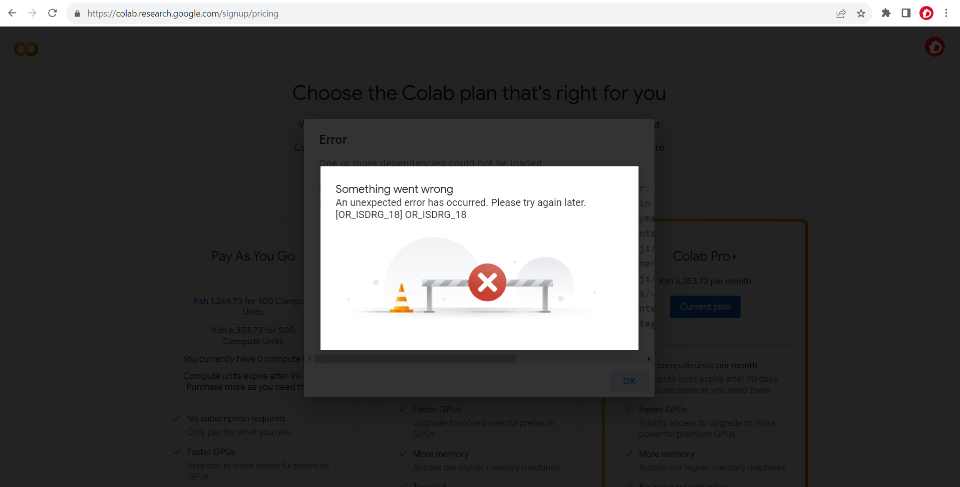 OR_ISDRG_18 Error Unable to purchase additional compute units · Issue #3895 · googlecolab ...
