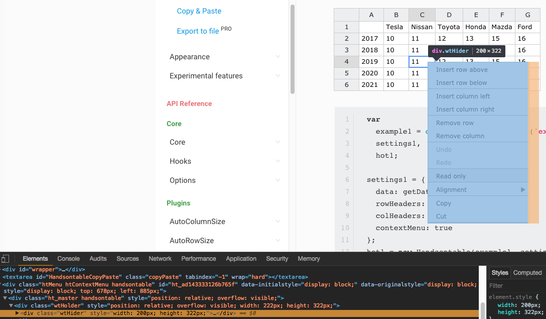 Context menu width isn't calculated properly · Issue #4658 · handsontable/handsontable · GitHub