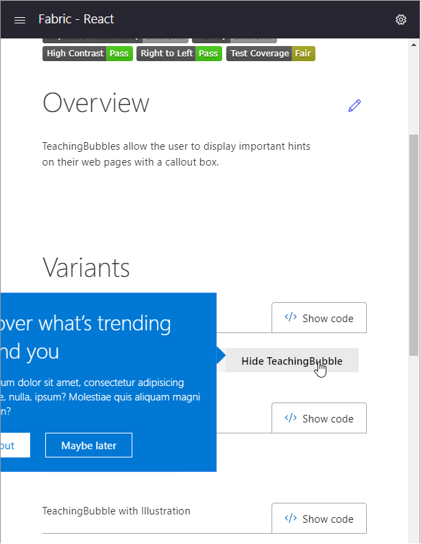 Teaching bubble - display issues on mobiles · Issue #5732 · microsoft/fluentui · GitHub