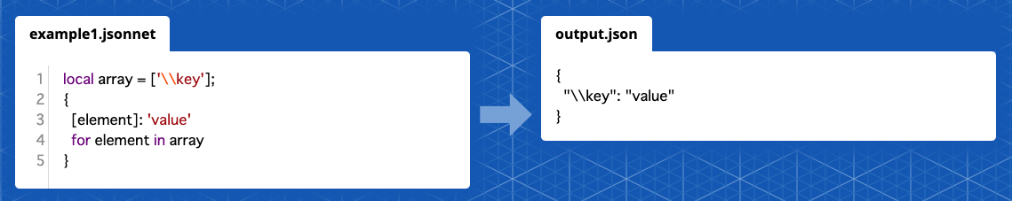 Cannot use escape string in for-in array · Issue #791 · google/jsonnet · GitHub
