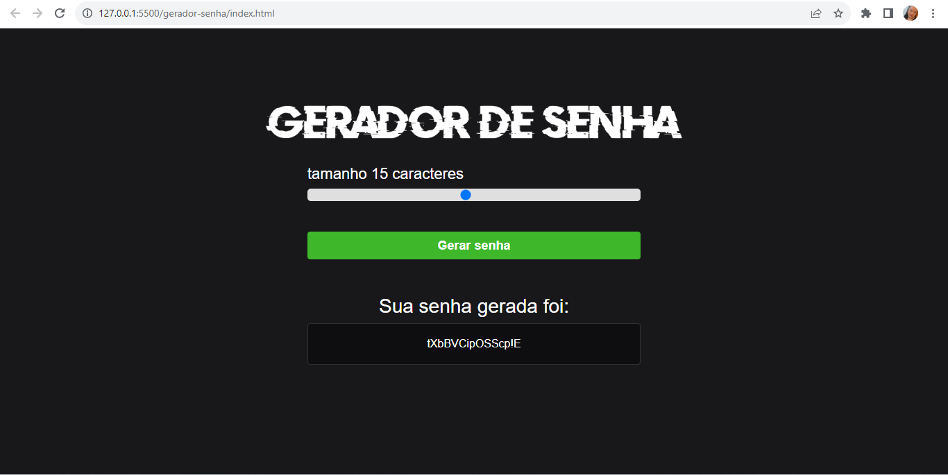 GitHub - Acarollina/gerador-senha